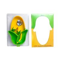 China Divided Corn Plate Set Silicone Baby Feeding Set Non Slip Suction Base for sale