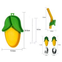 China Divided Corn Plate Set Silicone Baby Feeding Set Non Slip Suction Base for sale