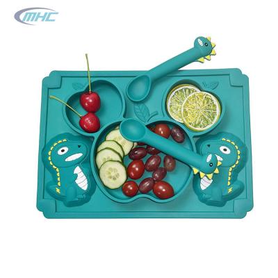 China Food Grade Silicone Baby Tray Custom Feeding Plates And Bowls PPA PVC Free for sale