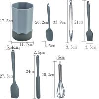 China 12 Piece Gray Silicone Spatula Kitchenaid Cookware Utensil Set Customized for sale