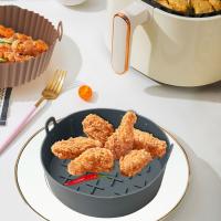 China Food Safe Silicone Kitchen Tool Easy Cleaning Air Fryer Pot Liners Reusable Basket for sale