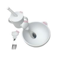 China Customized Sizes Cartoon Kitten Shape Baby Silicone Feeding Set Bpa Free for sale