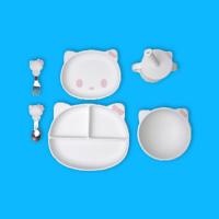 China Customized Sizes Cartoon Kitten Shape Baby Silicone Feeding Set Bpa Free for sale