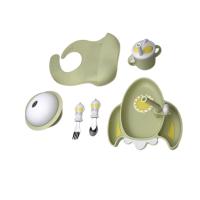 China Cartoon Character Shape Baby Silicone Bib Bowl Spoon Set Bpa Free for sale
