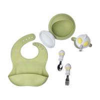 China Cartoon Character Shape Baby Silicone Bib Bowl Spoon Set Bpa Free for sale