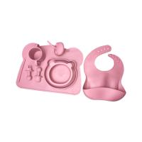 China Durable Silicone Baby Feeding Set 6 Pcs BPA Free Plates Straw Sippy Cup for sale