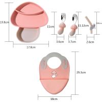 China ISO9001 Approved Silicone Baby Feeding Set Plate Mushroom Carrot Shape BPA Free for sale