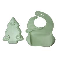 China Baby Silicone Plate And Bib 3 Pcs BPA Free Suction Feeding Set Customized for sale