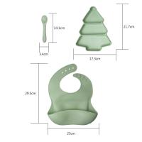 China Baby Silicone Plate And Bib 3 Pcs BPA Free Suction Feeding Set Customized for sale