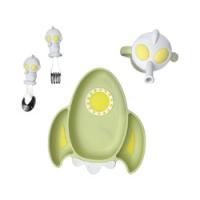 China Customized Silicone Baby Feeding Set Food Grade Bib And Bowl Set With Spoon for sale