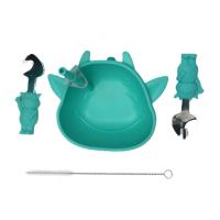 China Imp Shape Reusable Silicone Baby Feeding Set Non Slip Bpa Free Bowl Customized for sale