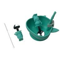China Imp Shape Reusable Silicone Baby Feeding Set Non Slip Bpa Free Bowl Customized for sale
