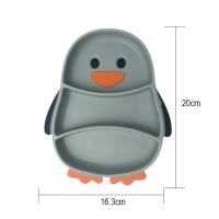 China OEM Silicone Baby Feeding Set Penguin Shape Food Grade With Spoon for sale