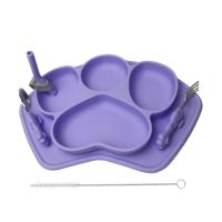 China Silicone Baby Bpa Free Suction Bowl Set Tableware Customized With Straw for sale