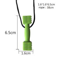 China Hammer Shape Silicone Baby Teether Food Grade Soft Infant Chew Toy With Thread for sale