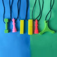China Hammer Shape Silicone Baby Teether Food Grade Soft Infant Chew Toy With Thread for sale