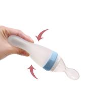 China Phthalate BPA Latex Free Silicone Baby Teether Spoon Feeding Bottle Medium Flow for sale