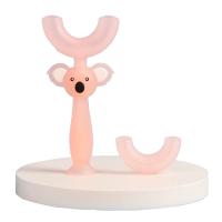 China 360 Manual Baby Silicone Teether Toothbrush Eco Friendly Bear Shaped for sale