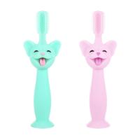 China Silicone Infant Teething Toys Toothbrush Food Grade Pig Head Shape for sale