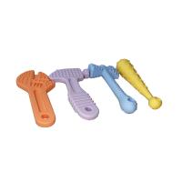 China Wrench Hammer Silicone Chew Toy Engineering Tool Shape Food Grade Baby Teether for sale
