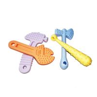 China Wrench Hammer Silicone Chew Toy Engineering Tool Shape Food Grade Baby Teether for sale