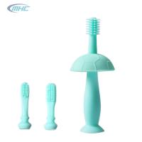 China Baby Teether Silicone Factory Price 360 Degree Cleaning Infants Toothbrush Shape for sale