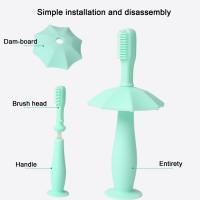 China Baby Teether Silicone Factory Price 360 Degree Cleaning Infants Toothbrush Shape for sale