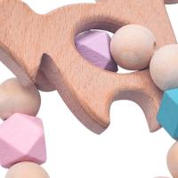 China Baby Bead Silicone Wood Teether Diy Handmade Pony Shape Easy To Clean Customized for sale