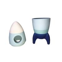 China Silicone Baby Rocket Toy Teeth Brush Decoration Customized Color for sale