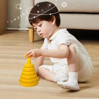 China Lead Free Silicone Stacking Toy Food Grade Early Learning Toys For Infants for sale