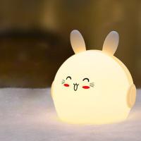 China Rabbit Rechargeable Silicone Night Light Soft Touch Switching Colors For Children for sale