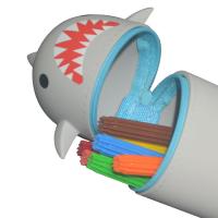 China Stationery Children'S Educational Toy Silicone Comfortable Retractable Pencil Case for sale