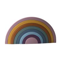 China Educational Infant Stacking Toy BPA Free Rainbow Silicone Stacker Food Grade for sale
