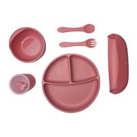 China Eco Friendly Silicone Baby Feeding Plate BPA Free Infant Kids Suction Dinner Set for sale