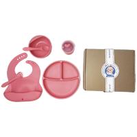 China Eco Friendly Silicone Baby Feeding Plate BPA Free Infant Kids Suction Dinner Set for sale