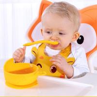 China Animal Deer Shape Baby Silicone Bowls And Spoons BPA Free Customized for sale