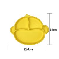 China Customized Silicone Baby Tray Cartoon Monkey Shape BPA Free Suction Silicone Bowl for sale