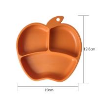 China Apple Shape Silicone Baby Tray Custom Suction Feeding Plate Set for sale
