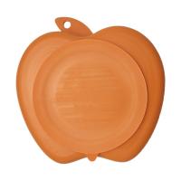 China Apple Shape Silicone Baby Tray Custom Suction Feeding Plate Set for sale