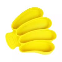 China Modern Banana Shaped Silicone Baby Tray Suction Self Feeding BPA Free Customized for sale