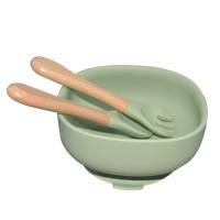 China Silicone Baby Tray Silicone Bowl Baby Customized  New Arrivals Round Shape Bpa Free  With Spoon for sale