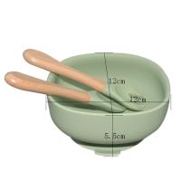 China Silicone Baby Tray Silicone Bowl Baby Customized  New Arrivals Round Shape Bpa Free  With Spoon for sale