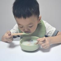 China Silicone Baby Tray Silicone Bowl Baby Customized  New Arrivals Round Shape Bpa Free  With Spoon for sale