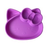 China Cartoon Kitten Shape Silicone Feeding Sets Bpa Free Baby Plates for sale