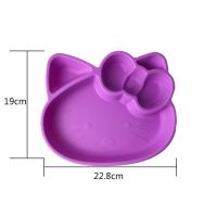 China Cartoon Kitten Shape Silicone Feeding Sets Bpa Free Baby Plates for sale