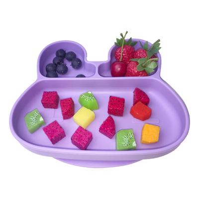 China Baby Feeding Bpa Free Suction Plate Customized Rabbit Shape Food Grade for sale