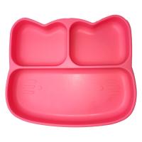 China Silicone Suction Plate Oem Customized Food Grade Cat Shape Kids Feeding Set Baby for sale