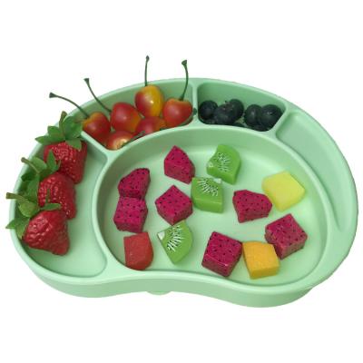 China Baby Tableware Feeding Plate Customized Shape Food Grade Green Divided for sale