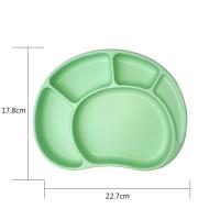 China Baby Tableware Feeding Plate Customized Shape Food Grade Green Divided for sale