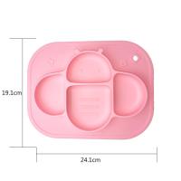 China Non Toxic Silicone Baby Tray Bee Shape BPA Free Divided Suction Plate Customized for sale